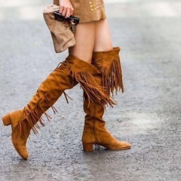 Zara | Shoes | Zara West Bohemian Chestnut Leather Thigh High | Poshmark